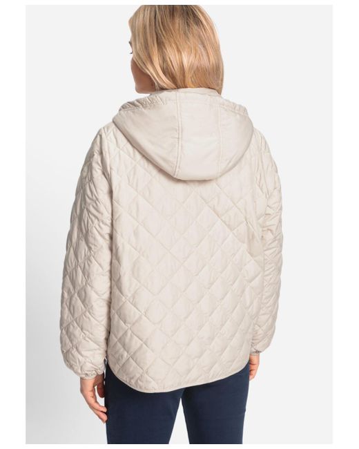 Olsen Diamond Quilted Jacket in Natural | Lyst