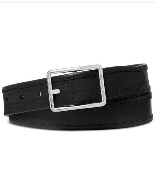 Michael Kors Leather Reversible Mk Logo Swivel Belt in Black for Men | Lyst