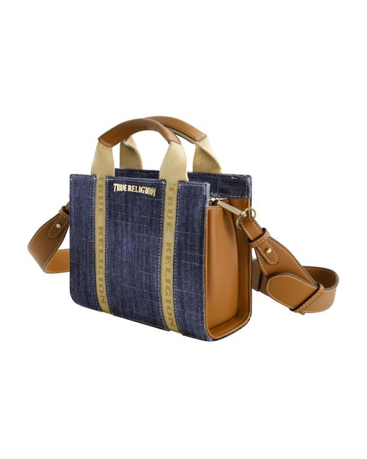 True Religion Licensed Denim Mini Box Tote in Blue | Lyst