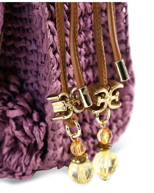 Sam Edelman Phoebe Small Raffia Shoulder Flap Shoulder Bag in Purple | Lyst