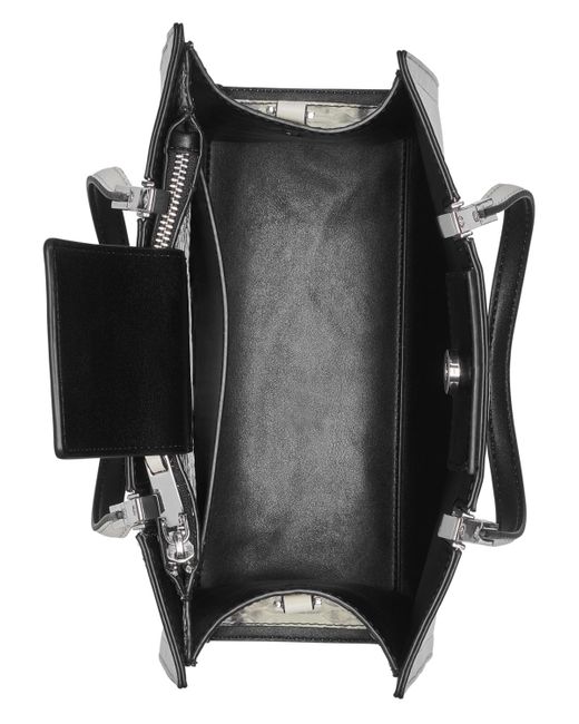 Calvin Klein Verne Mixed Material Convertible Satchel in Gray | Lyst