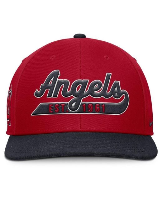 Nike Red/navy Los Angeles Angels Pro Performance Snapback Hat for Men ...