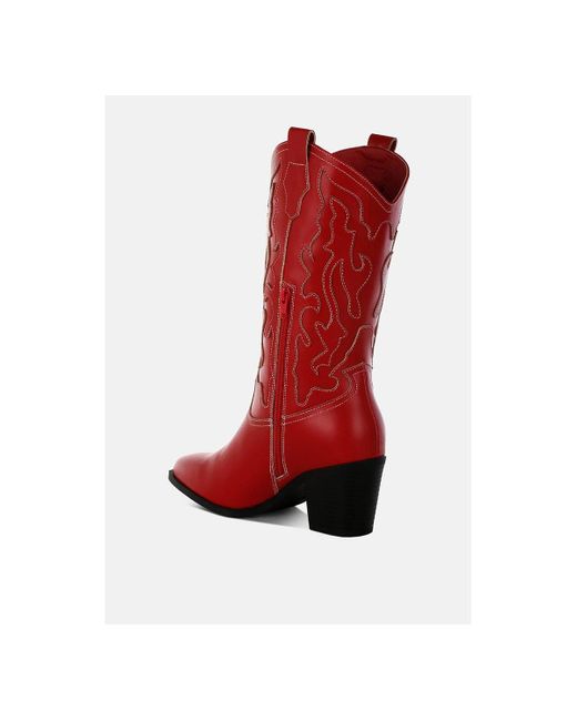 LONDON RAG Pakito Patchwork Detail Cowboy Boots in Red | Lyst