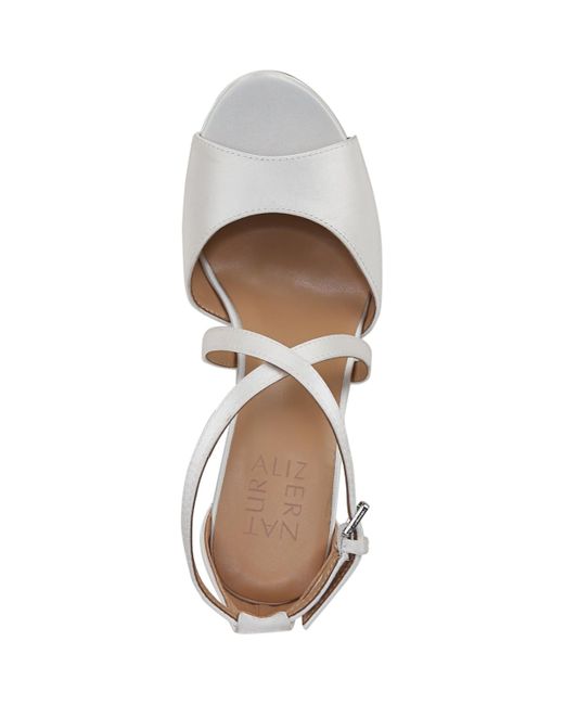 Naturalizer Melody Platform Peep Toe Dress Sandals in Metallic | Lyst