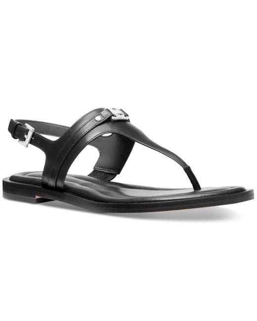 Michael Kors Michael Mandy Thong Sandals in Black | Lyst
