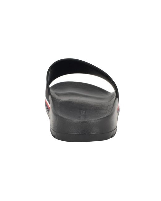 Tommy Hilfiger Ratri Branded Classic Pool Slides in Black for Men | Lyst