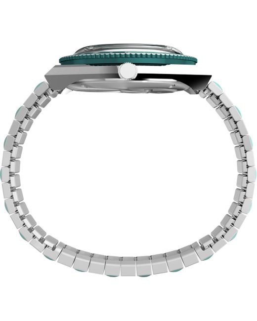 Timex Quartz Analog Two-tone Stainless Steel Watch in Blue | Lyst