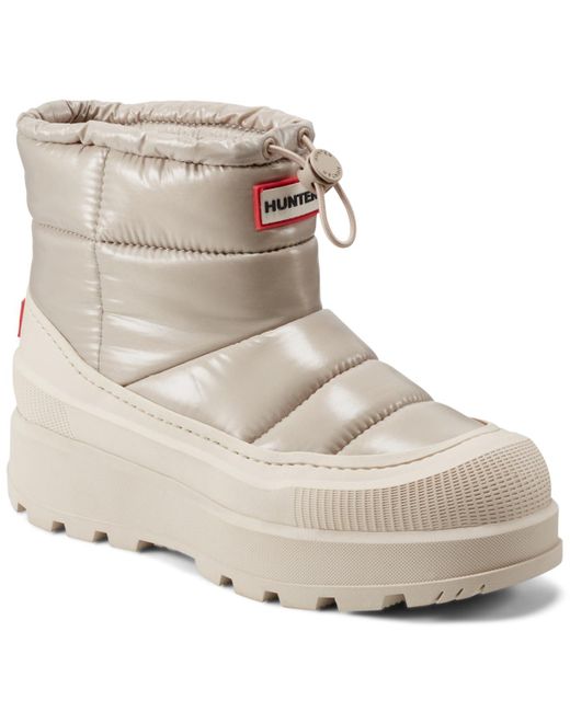 HUNTER Amble Waterproof Casual Booties From Finish Line in Natural | Lyst
