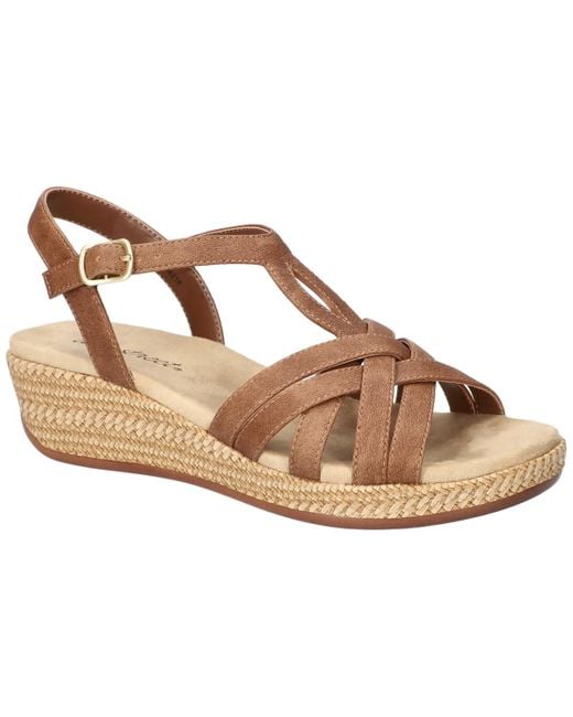 Easy Street Lua Wedge Heel Sandals in Metallic | Lyst