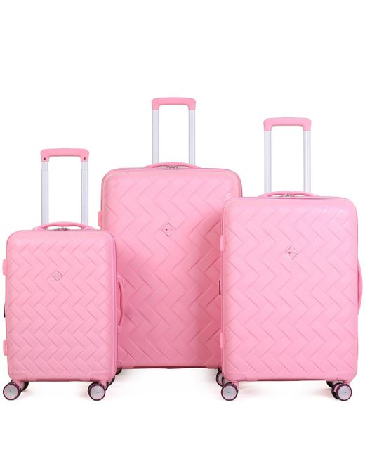 Solite Delaney 3-piece Expandable Spinner luggage Set in Pink | Lyst