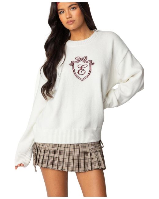 Edikted So Preppy Sweater in Gray | Lyst