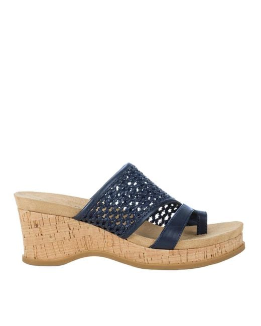 BareTraps Cherish Wedge Sandals in Blue | Lyst