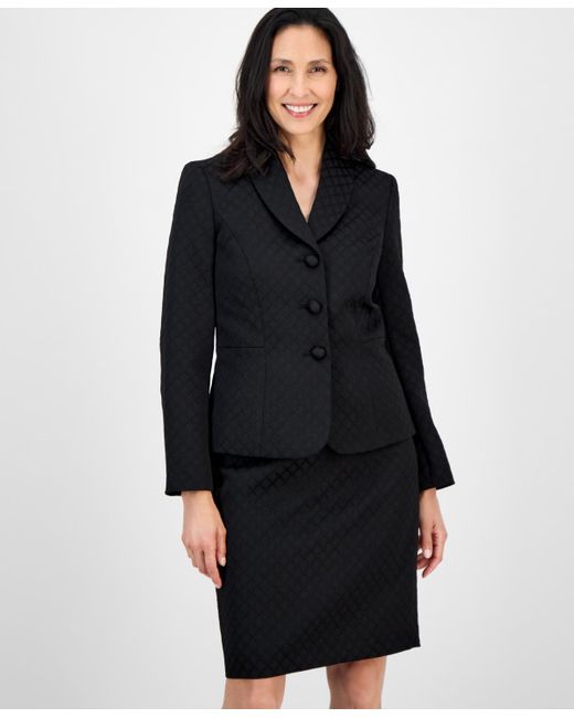 Le Suit Shawl-collar Jacket & Pencil Skirt Suit Set in Black | Lyst