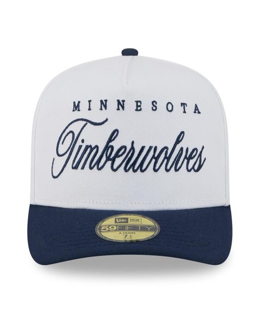 KTZ White/navy Minnesota Timberwolves 2025 Nba Draft A-frame 59fifty ...