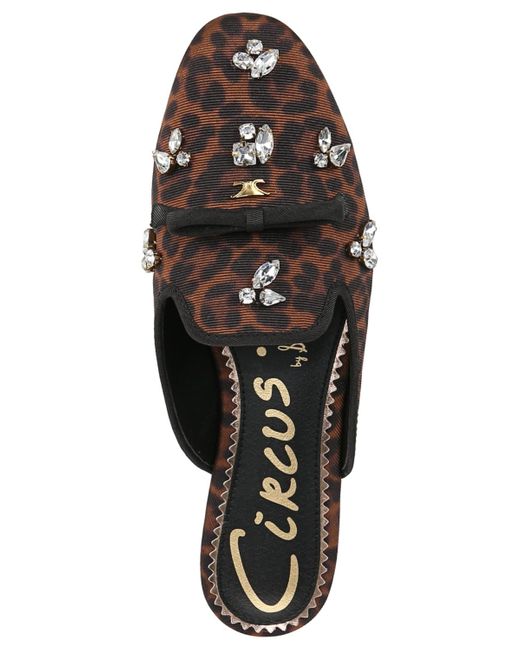 Circus by Sam Edelman Trish Jewel Embellished Slip-on Mules in Brown | Lyst