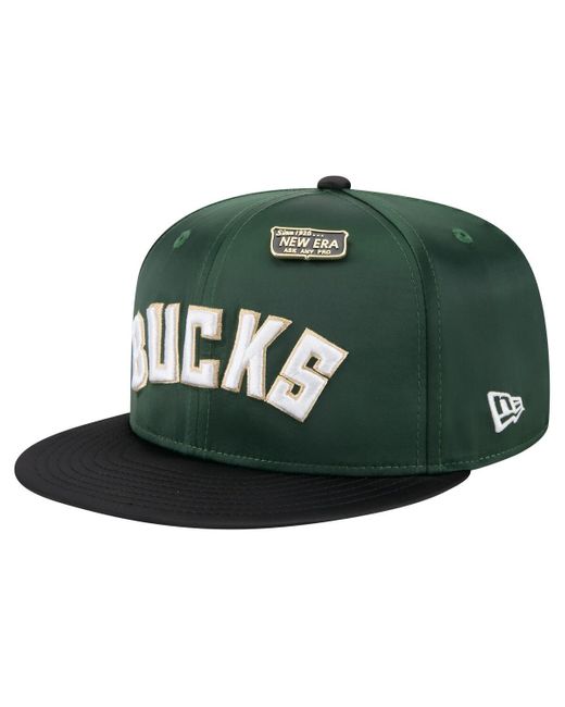 KTZ Hunter Green/black Milwaukee Bucks Throwback Satin Vintage Pin Two ...