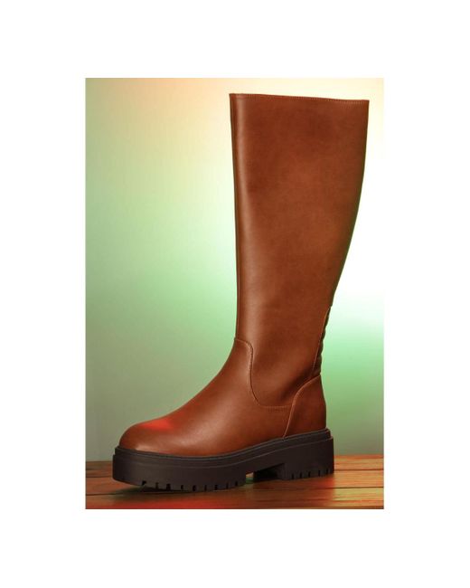 LONDON RAG Axle Knee Boot in White | Lyst