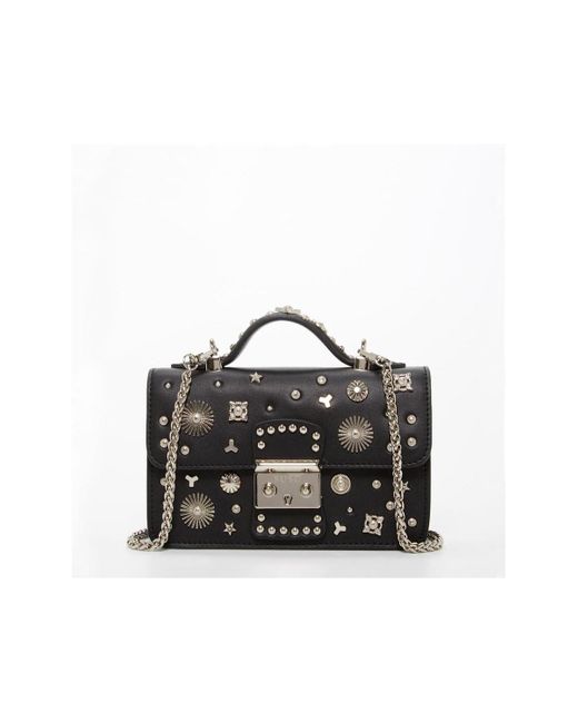 Susu Studded Small Leather Crossbody Bag Black Purse Handbag | Lyst