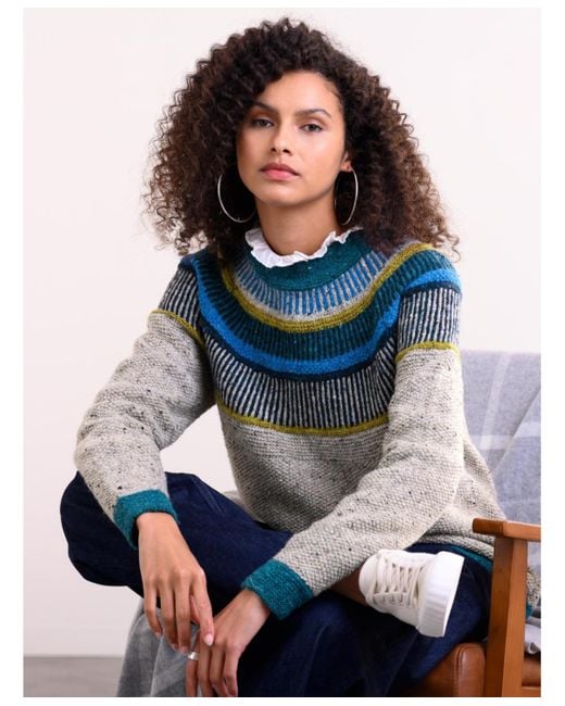 Celtic & Co. Statement Donegal Wool Sweater in Blue | Lyst