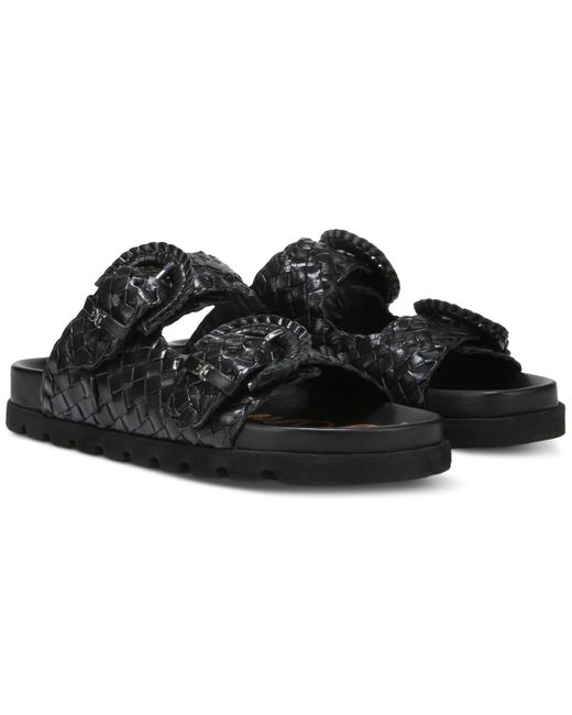 Sam Edelman Tiffanie Slide Flat Sandals in Black | Lyst