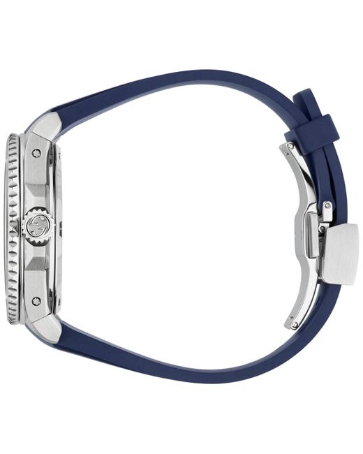 Gucci Swiss Automatic Dive Blue Rubber Strap Watch 40mm for Men | Lyst