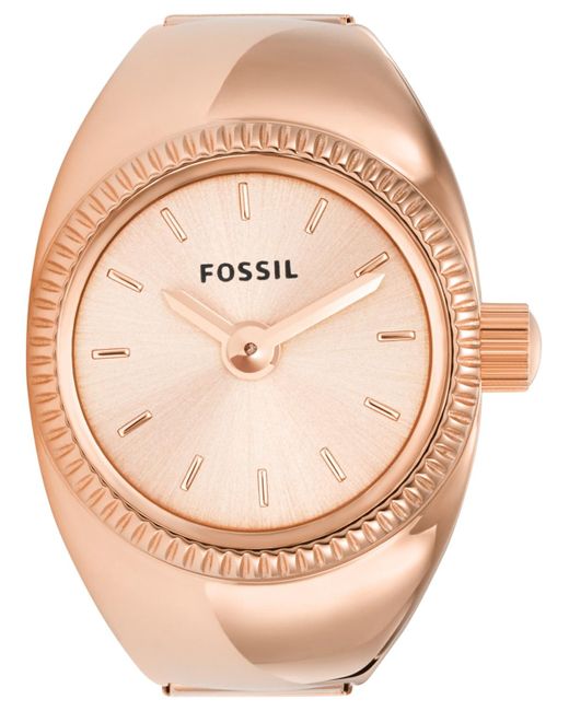 Fossil Ring Watch Two-hand Stainless Steel Bracelet Watch in Pink | Lyst