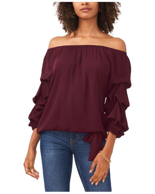 Vince Camuto Synthetic Off The Shoulder Tiered Sleeve Blouse Lyst