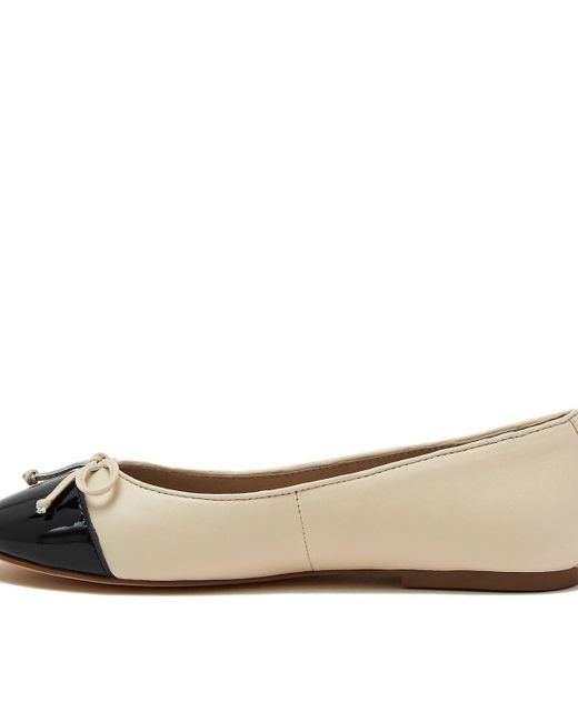 Lands' End Essential Leather Cap Toe Ballet Flats in Natural | Lyst