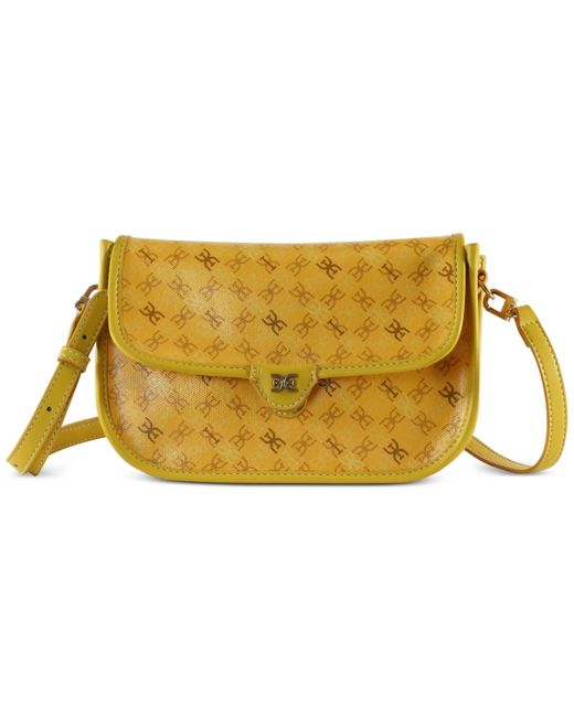 Sam Edelman Harper Monogram Crossbody in Yellow | Lyst