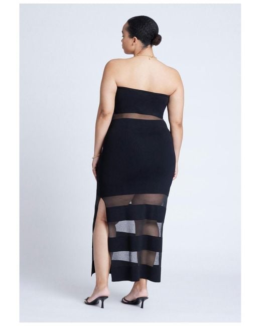 Eloquii Plus Size Sheer Panel Maxi Dress in Blue | Lyst