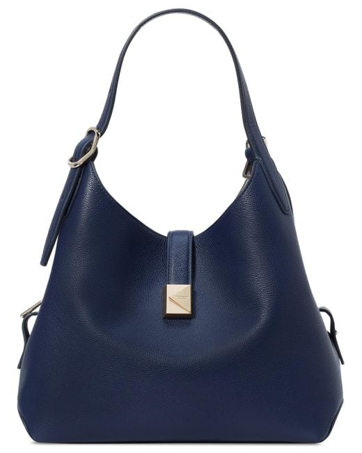 Kate Spade Deco Pebbled Leather Tote Bag in Blue | Lyst
