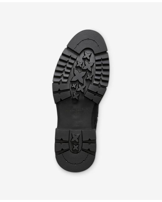 Karl Lagerfeld Pebble Grained Leather Apron Toe Work Boot in Black for ...