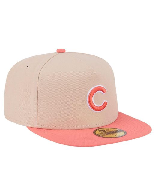KTZ Light Beige/coral Chicago Cubs Two-tone Color Pack A-frame 59fifty ...
