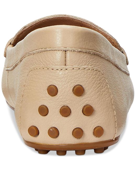 Ralph Lauren Barnsbury Slip-on Driver Loafer Flats in White | Lyst