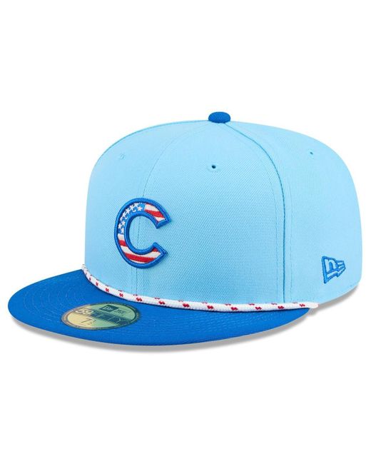 KTZ Light Blue/blue Chicago Cubs 2025 Fourth Of July 59fifty Fitted Hat ...