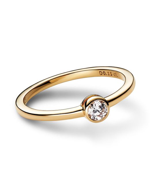PANDORA Era Lab-grown Diamond Bezel Ring in Metallic | Lyst