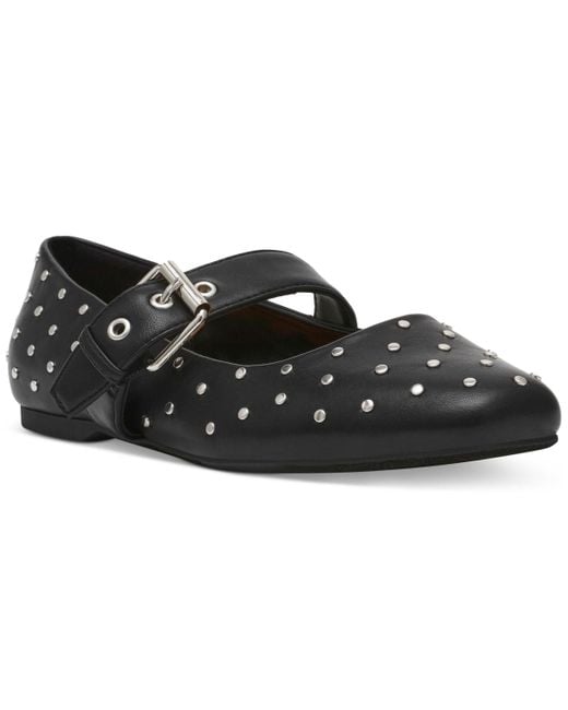 Dolce Vita Mellie Buckle Strap Studded Mary Jane Flats in Black | Lyst