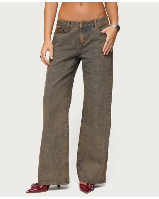 Edikted Ace Relaxed Jeans in Brown | Lyst