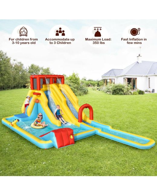 Inolait 7-in-1 Inflatable Dual Slide Water Park Bounce House Without ...
