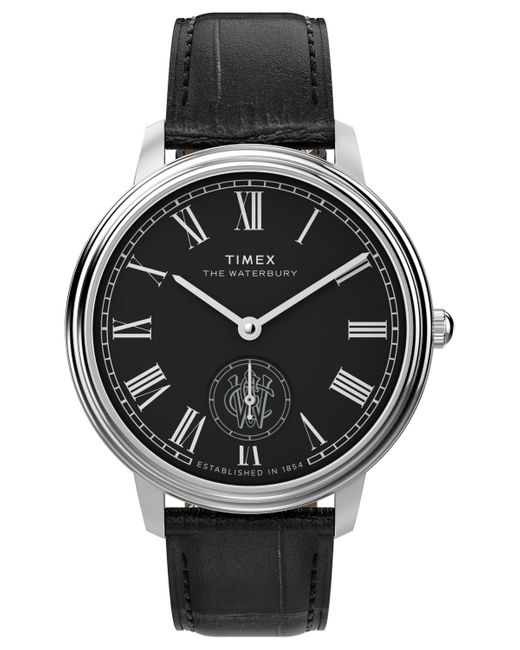 Timex Quartz Analog Leather Watch in Black for Men | Lyst