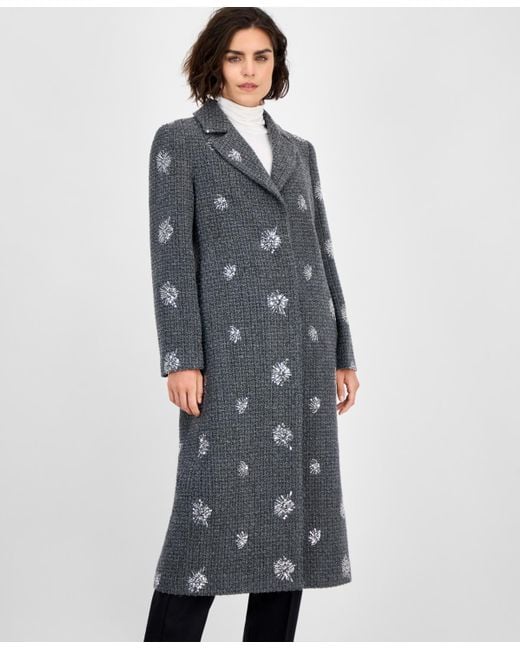 Cece Single-breasted Maxi Coat in Gray | Lyst
