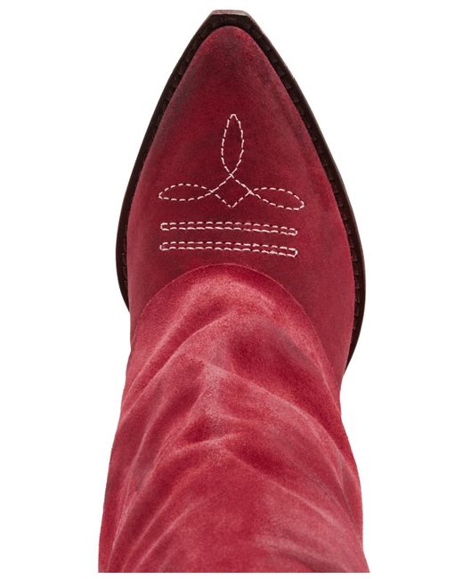 Steve Madden Sorvino Slouch Cuffed Western Boots in Red | Lyst