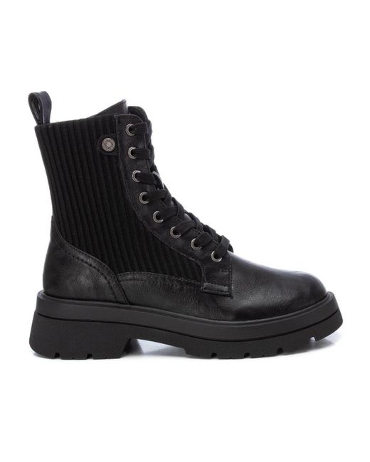 Xti Lace-up Booties By in Black | Lyst