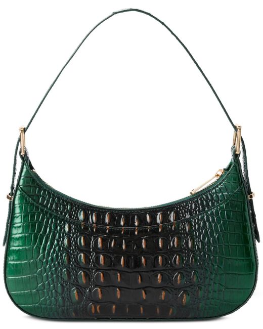 Brahmin Kyrie Small Embossed Leather Shoulder Bag in Green | Lyst