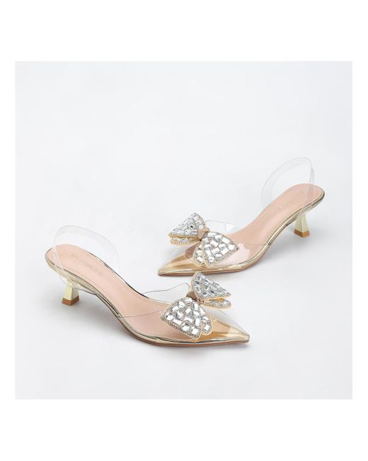 BERNESS Maxi88 Clear Upper Kitten Heels in White | Lyst