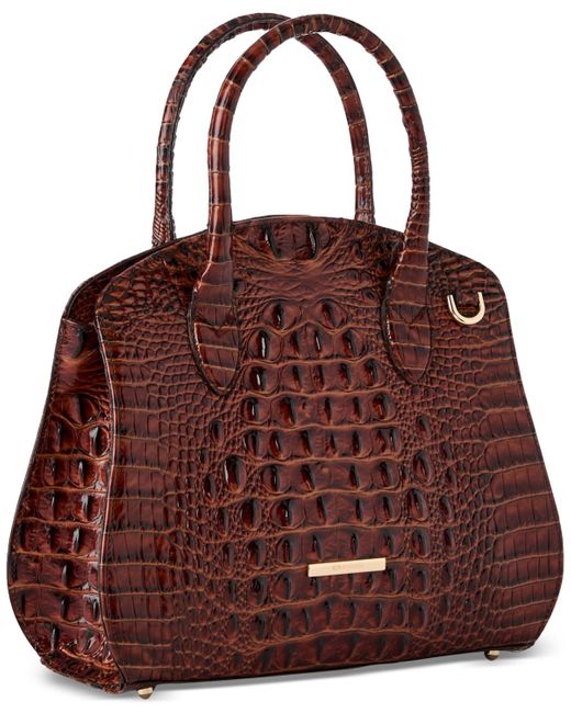 Brahmin Rosetta Melbourne Medium Leather Satchel in Brown | Lyst