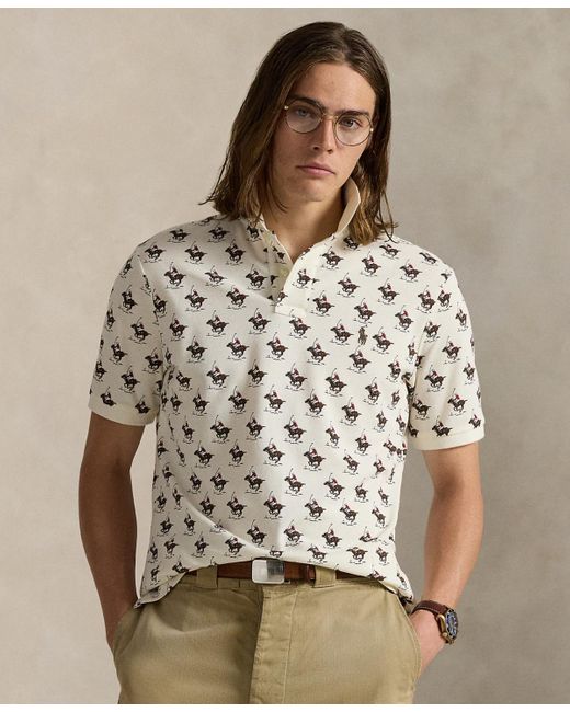 Polo Ralph Lauren Classic-fit Equestrian Mesh Polo Shirt in Brown for ...