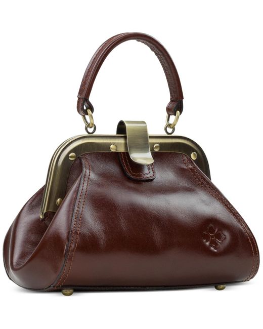 Patricia Nash Conselice Small Leather Frame Satchel in Red | Lyst