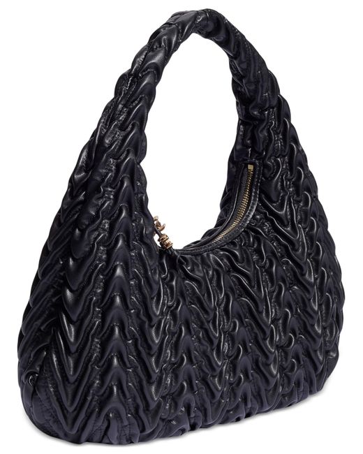 Sam Edelman Ari Quilted Leather Hobo Bag in Black | Lyst