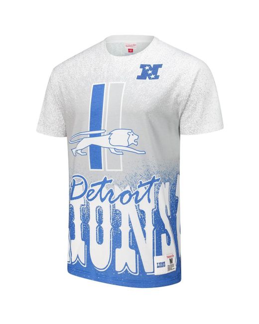 Mitchell & Ness Detroit Lions Team Burst Vintage Logo T-shirt in Blue ...